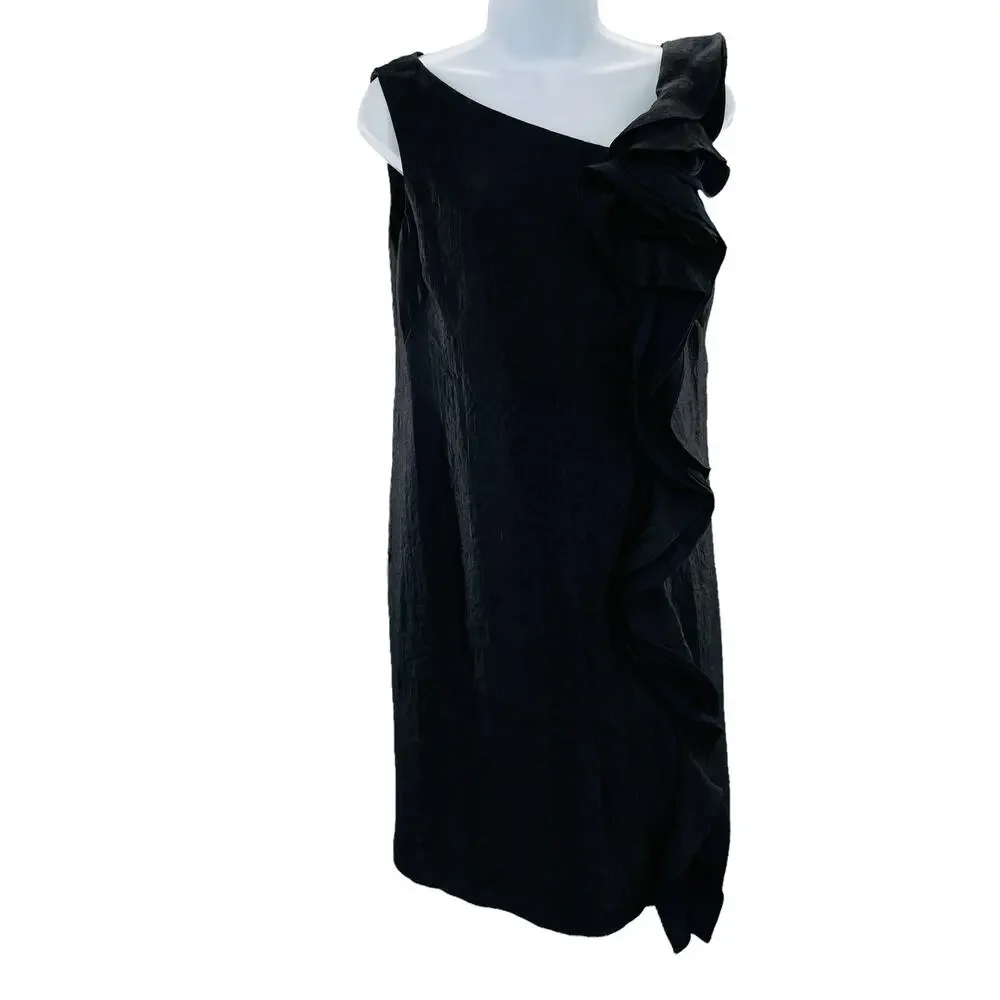 London Times | Dresses | London Times Black Asymmetrical Neckline ...